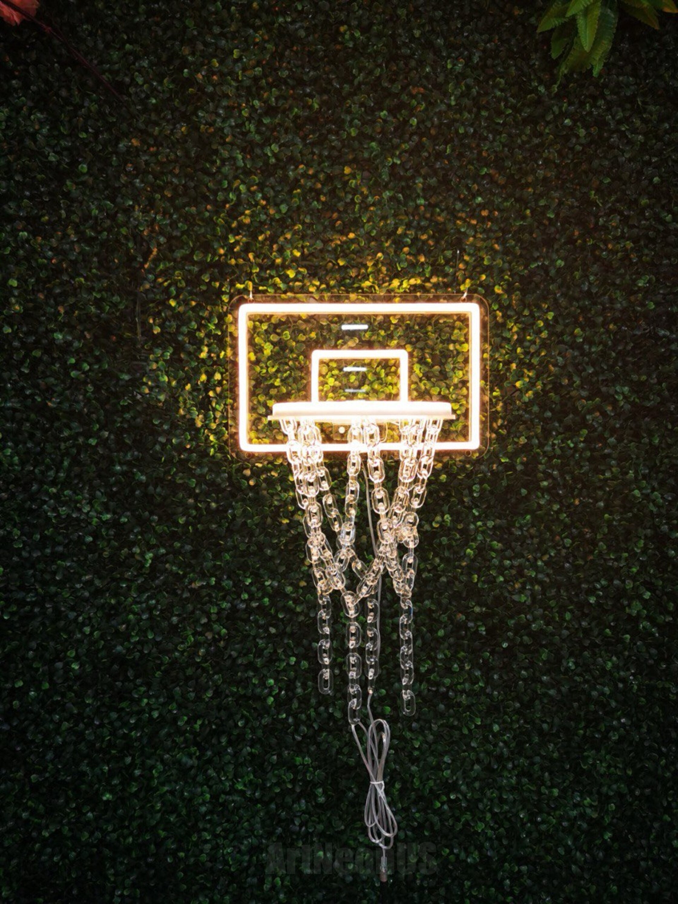 LED Neon Basketball Hoop Art: Kids Room Wall Decor (14x8.5" Inches) - Etsy