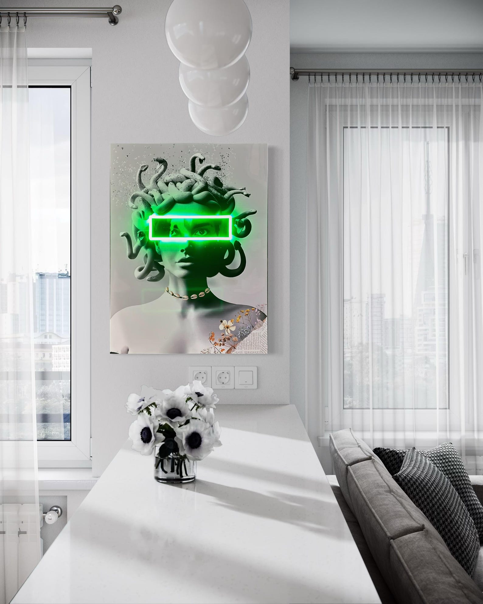 Medusa Neon Art: Greek Mythology LED Wall Decor - Etsy