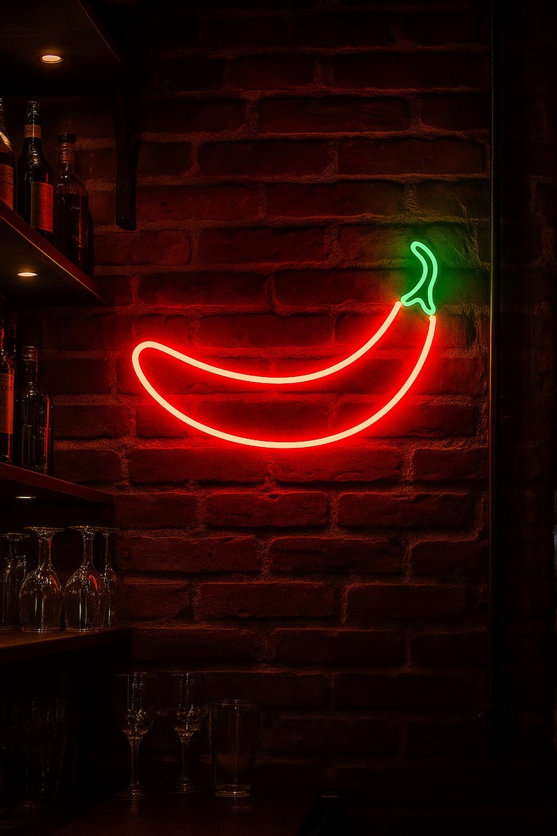 Chili Pepper Neon Sign – Custom LED Bar Decor, Spicy Wall Art - Etsy