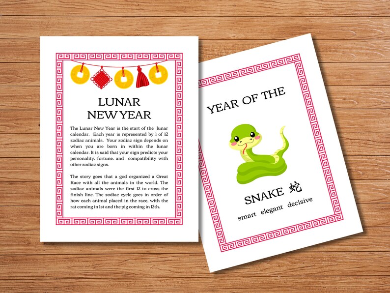 Lunar New Year Zodiac Signs | Year of the Snake 2025 | Download and ...