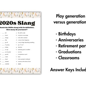 Slang by the Decades Game Pack| Play With Kids and Adults | Digital ...