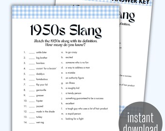 1990s Trivia Slang Game | Play With Kids and Adults | Digital Printable ...