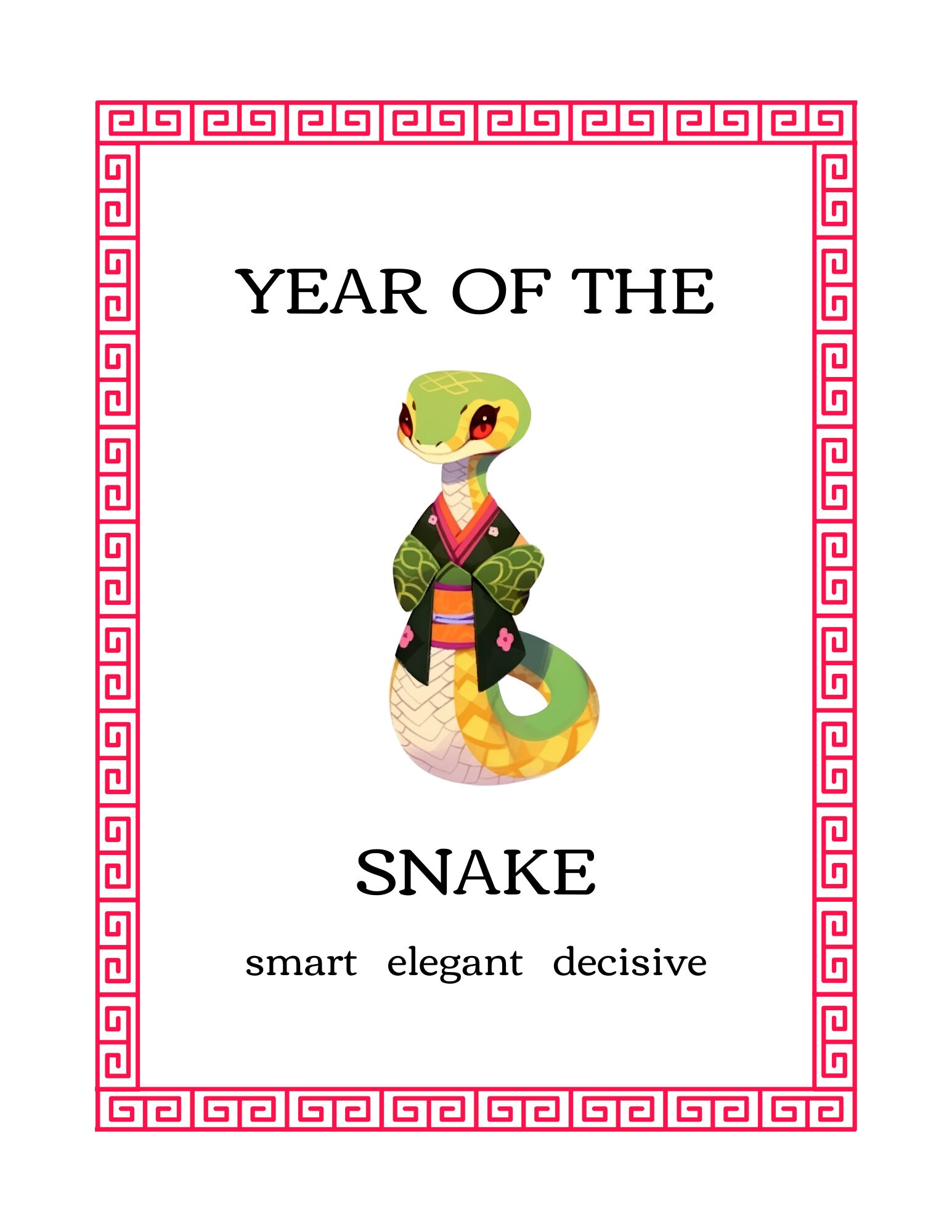 Lunar New Year Zodiac Signs | Year of the Snake 2025 | Download and ...