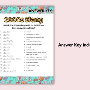 2000s Trivia Slang Game | Play With Kids and Adults | Digital Printable ...