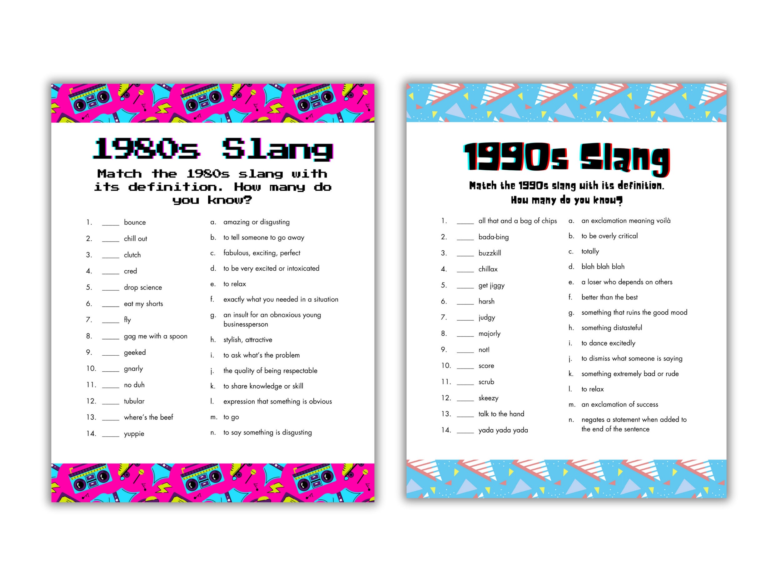 Slang by the Decades Game Pack| Play With Kids and Adults | Digital ...
