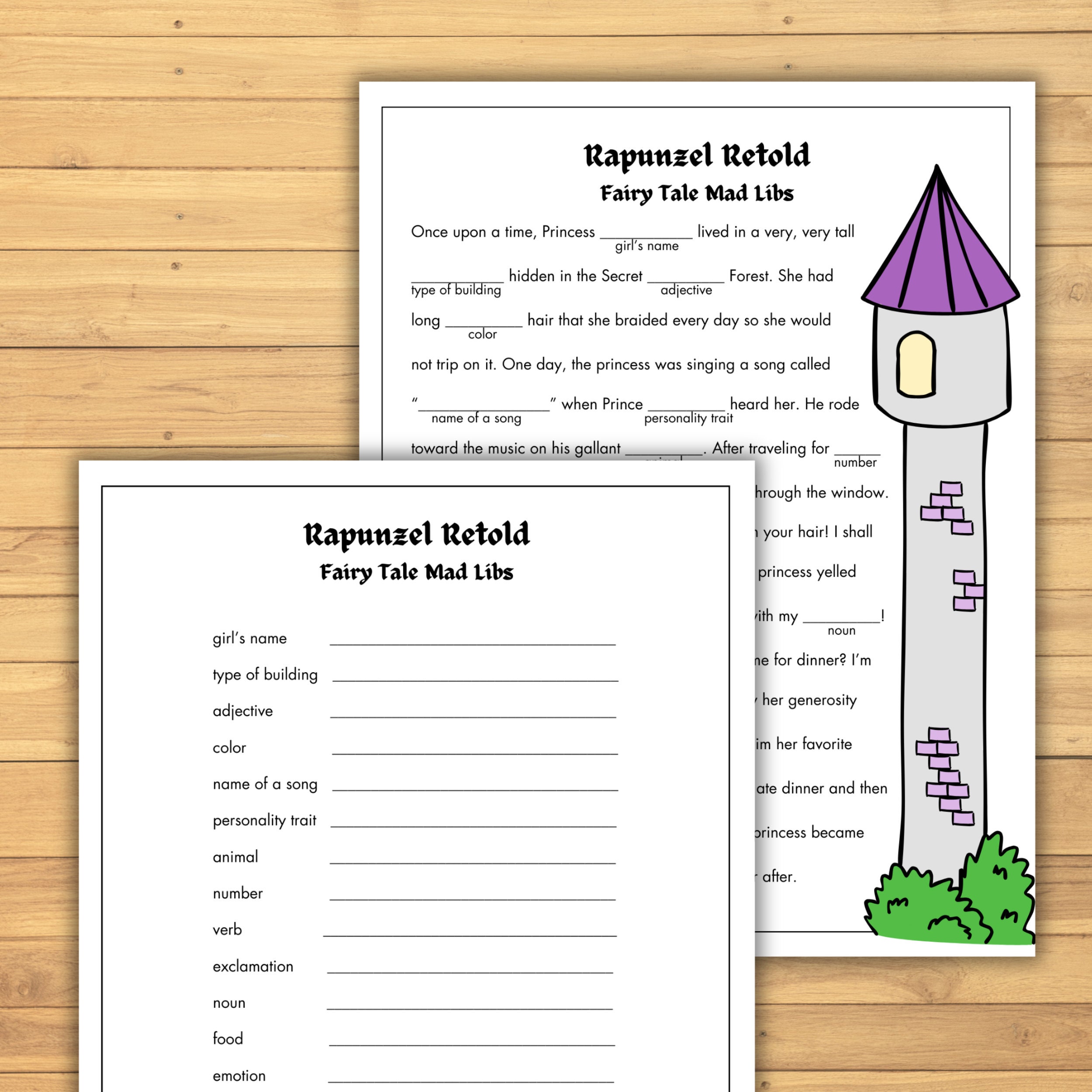 Fairy Tale Mad Libs Classic Princess Pack Download and Print Learning ...