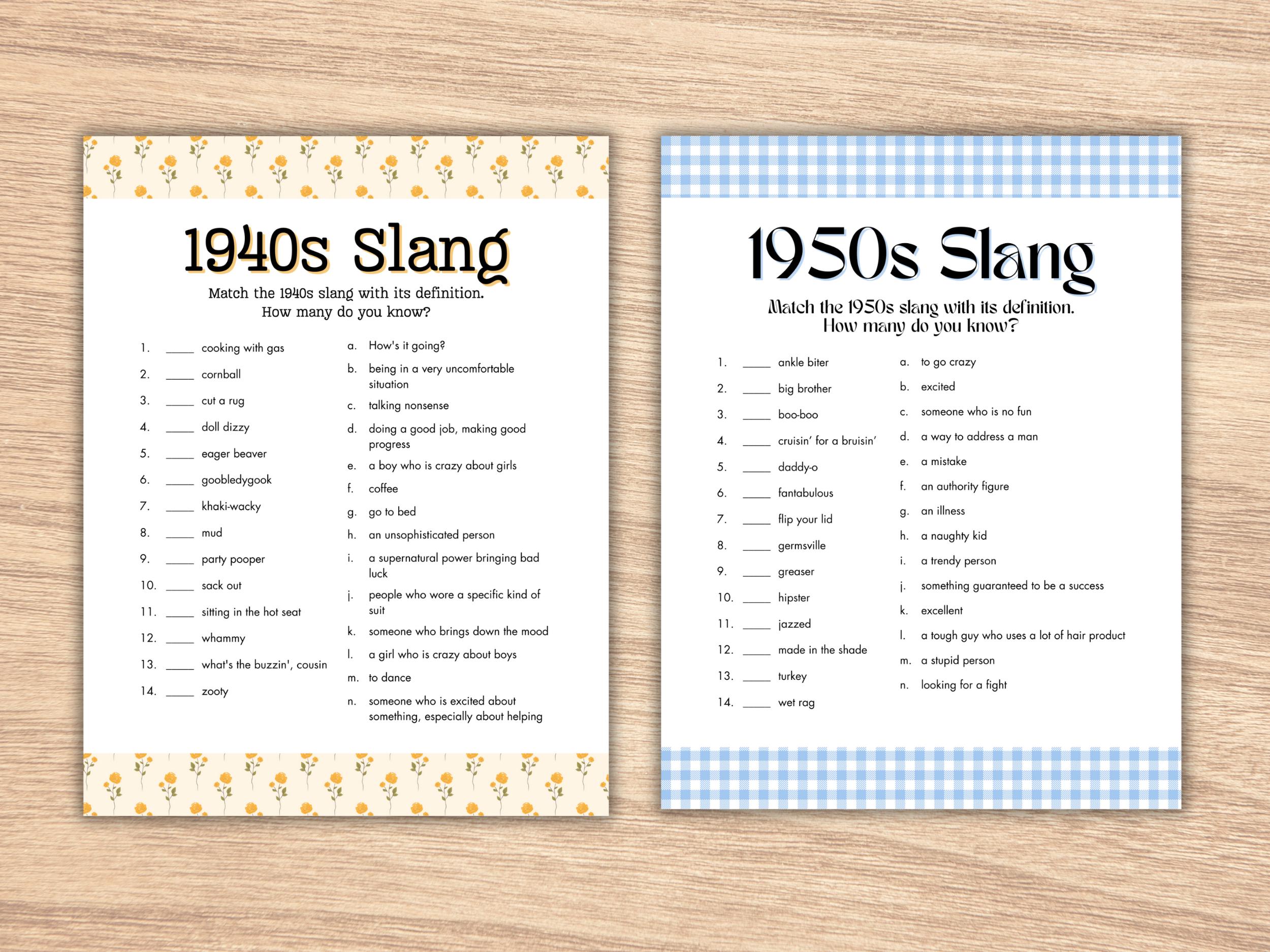Slang by the Decades Game Pack| Play With Kids and Adults | Digital ...
