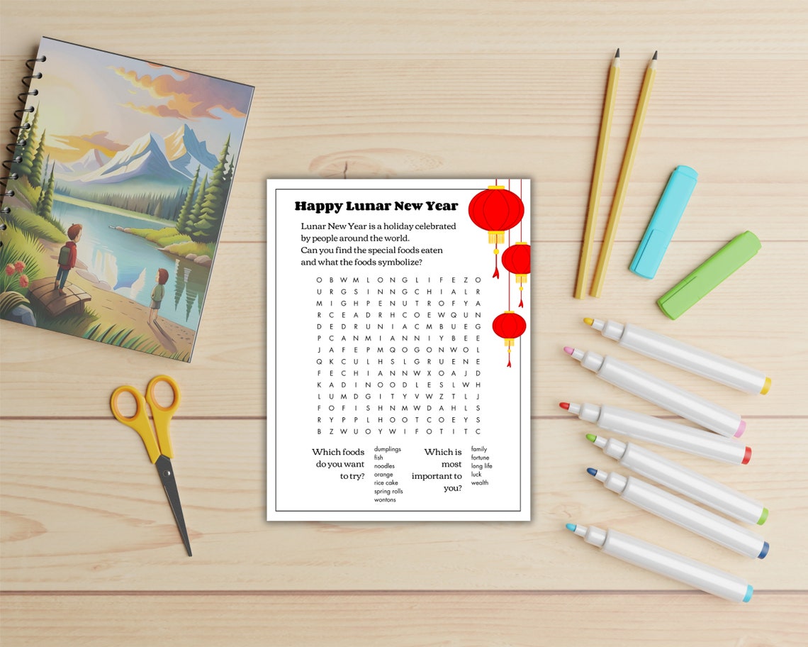 Lunar New Year Word Search | Download and Print | Learning Word ...