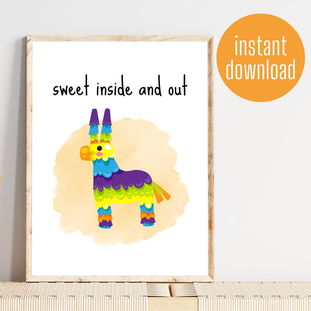 Hispanic Pinata Nursery Print: "sweet Inside and Out" Donkey Art ...