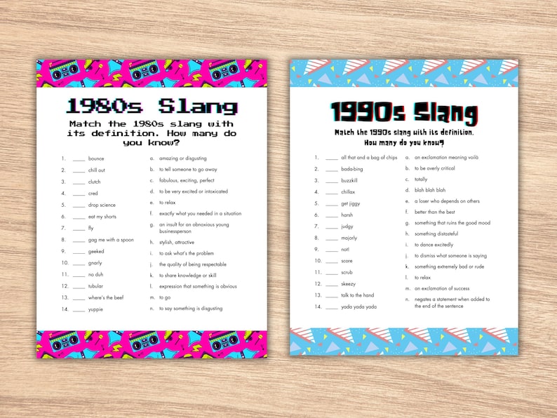 Slang by the Decades Trivia Game Bundle | Family Friendly Activity ...