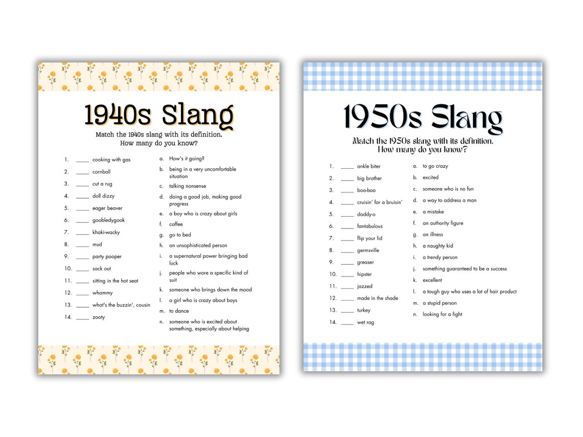 Slang by the Decades Game Pack| Play With Kids and Adults | Digital ...