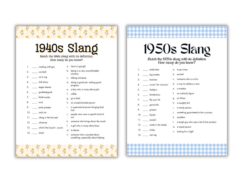 Slang by the Decades Game Pack| Play With Kids and Adults | Digital ...