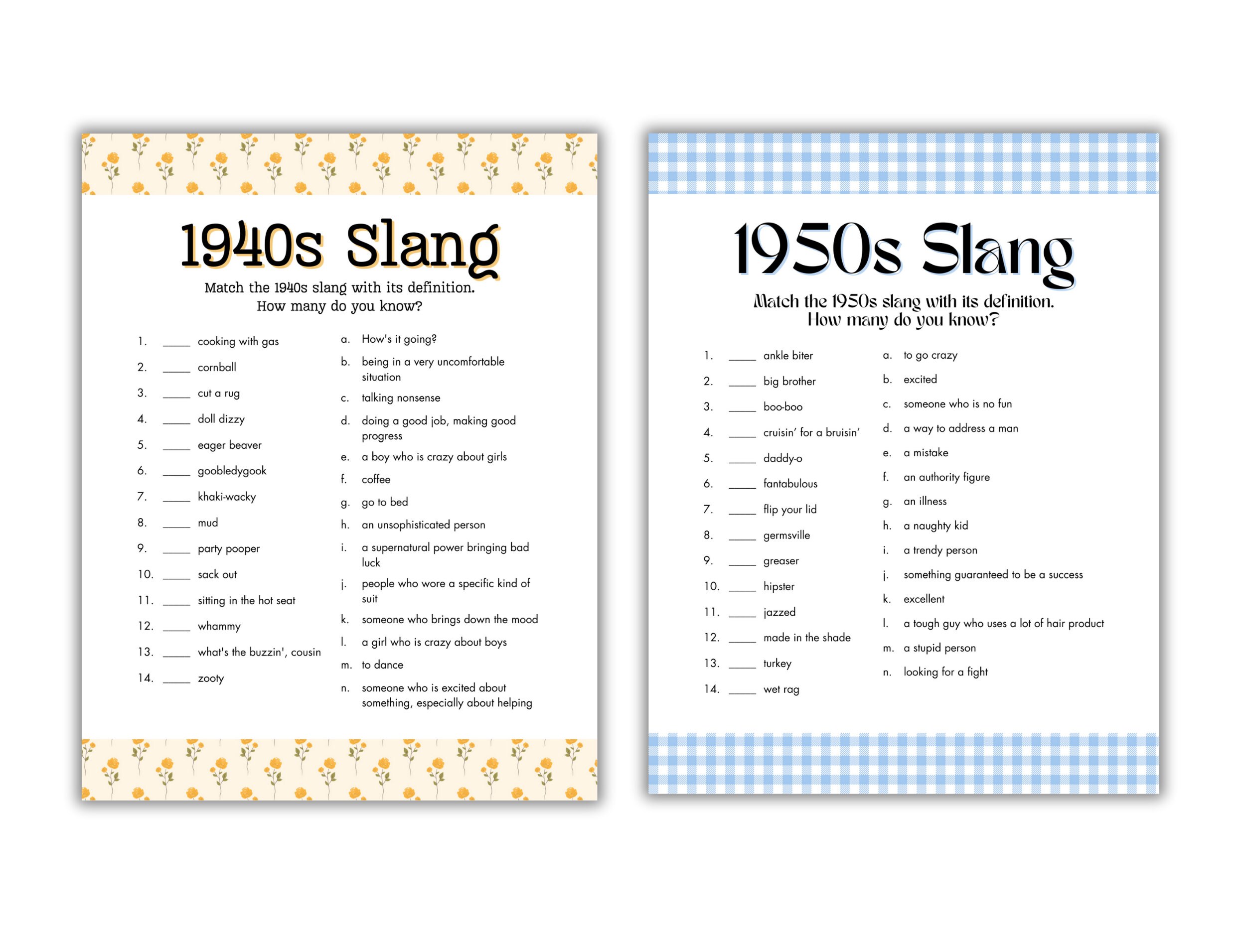 Slang by the Decades Game Pack| Play With Kids and Adults | Digital ...