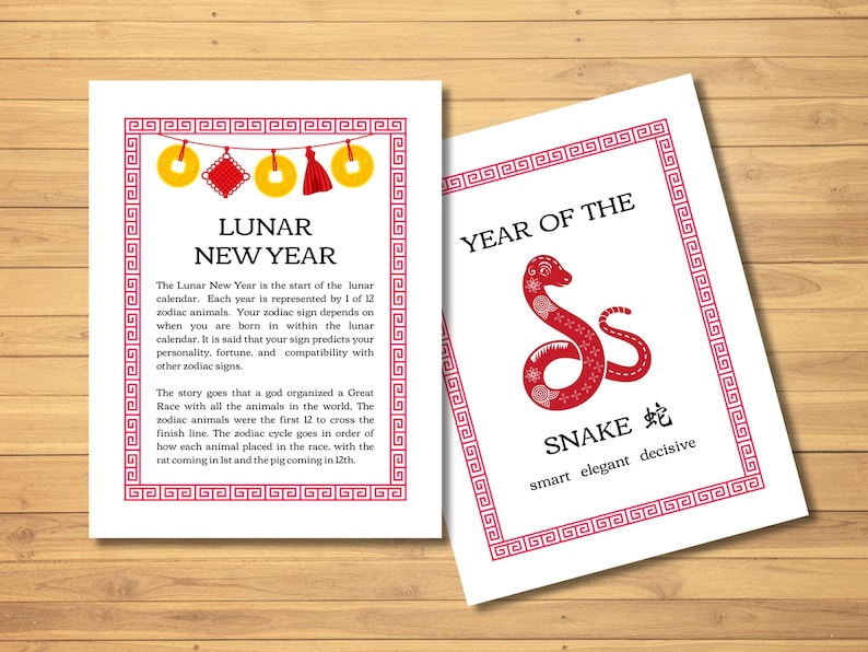 Lunar New Year Zodiac Signs | Year of the Snake 2025 | Download and ...
