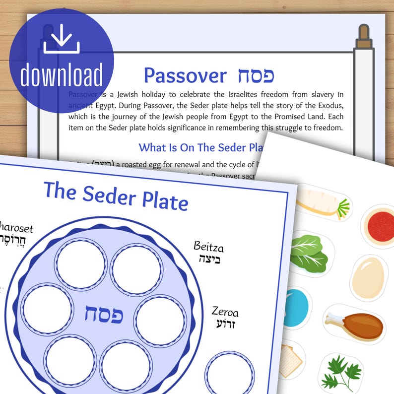 Interactive Passover Pesach and Seder Plate Table Signs | Download and ...
