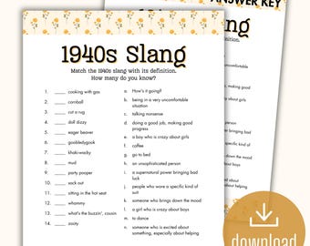 1980s Trivia Slang Game | Play With Kids and Adults | Digital Printable ...