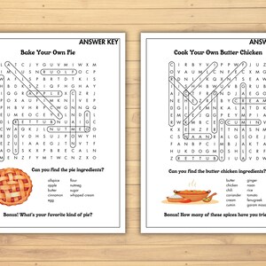 12 Word Search Pack | Create-your-own Recipe Food Games | Download and ...