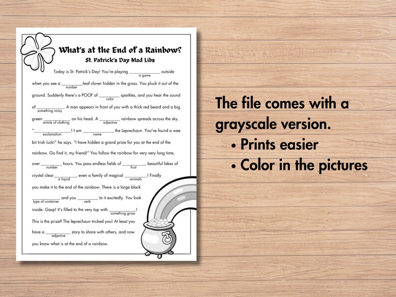 St. Patrick's Day Mad Libs Game | Family Friendly Learning Activity ...