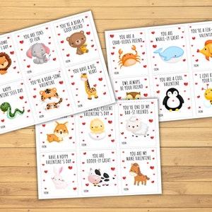 18 Pack Valentine's Day Cards Illustrated Animal Puns for Day of Love ...