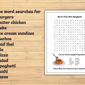 12 Word Search Pack | Create-your-own Recipe Food Games | Download and ...