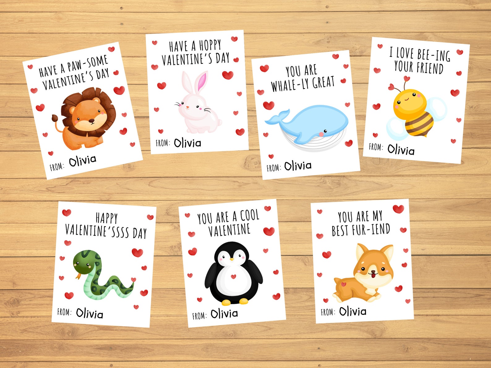 18 Pack Valentine's Day Cards Illustrated Animal Puns for Day of Love ...