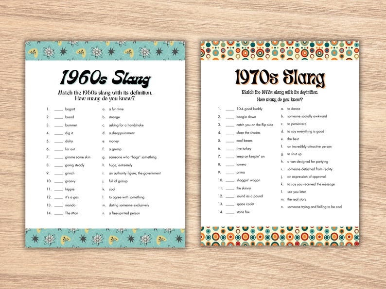 Slang by the Decades Game Pack| Play With Kids and Adults | Digital ...