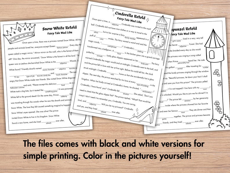 Fairy Tale Mad Libs | Classic Princess Pack | Download and Print ...