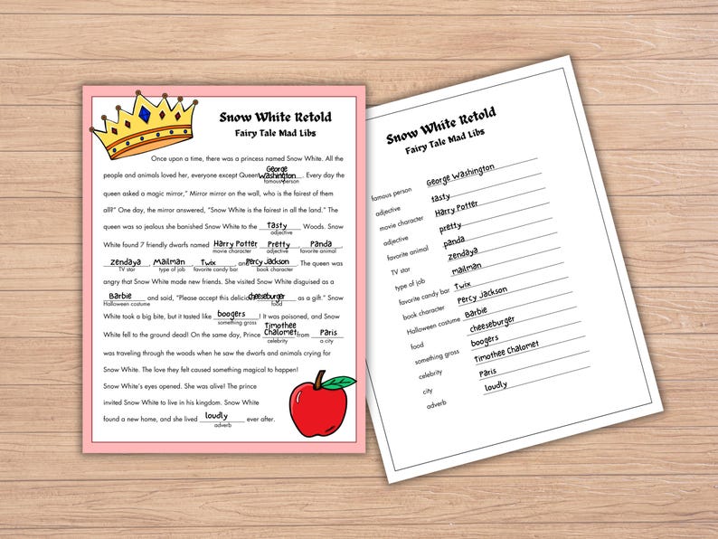 Fairy Tale Mad Libs | Classic Princess Pack | Download and Print ...