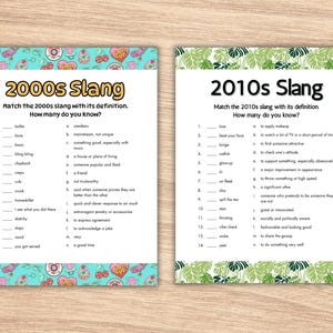 Slang by the Decades Trivia Game Bundle | Family Friendly Activity ...