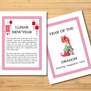 Lunar New Year Zodiac Signs Year of the Dragon Download and Print ...