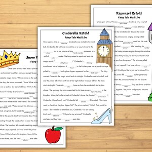 Fairy Tale Mad Libs Classic Princess Pack Download and Print Learning ...