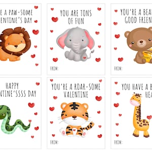 18 Pack Valentine's Day Cards Illustrated Animal Puns for Day of Love ...