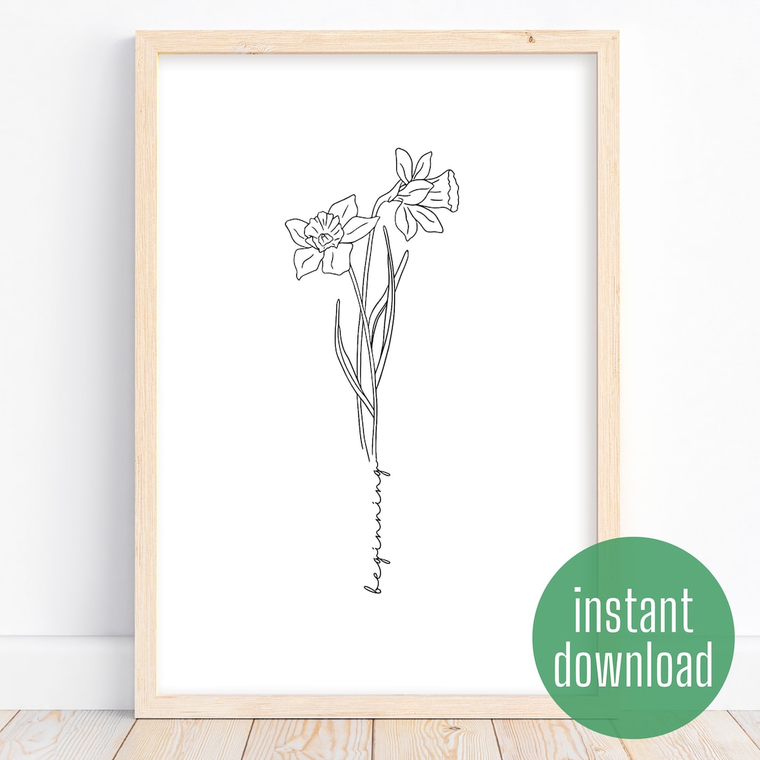 March Birth Flower With Daffodils "beginnings" | Minimalist, Elegant ...
