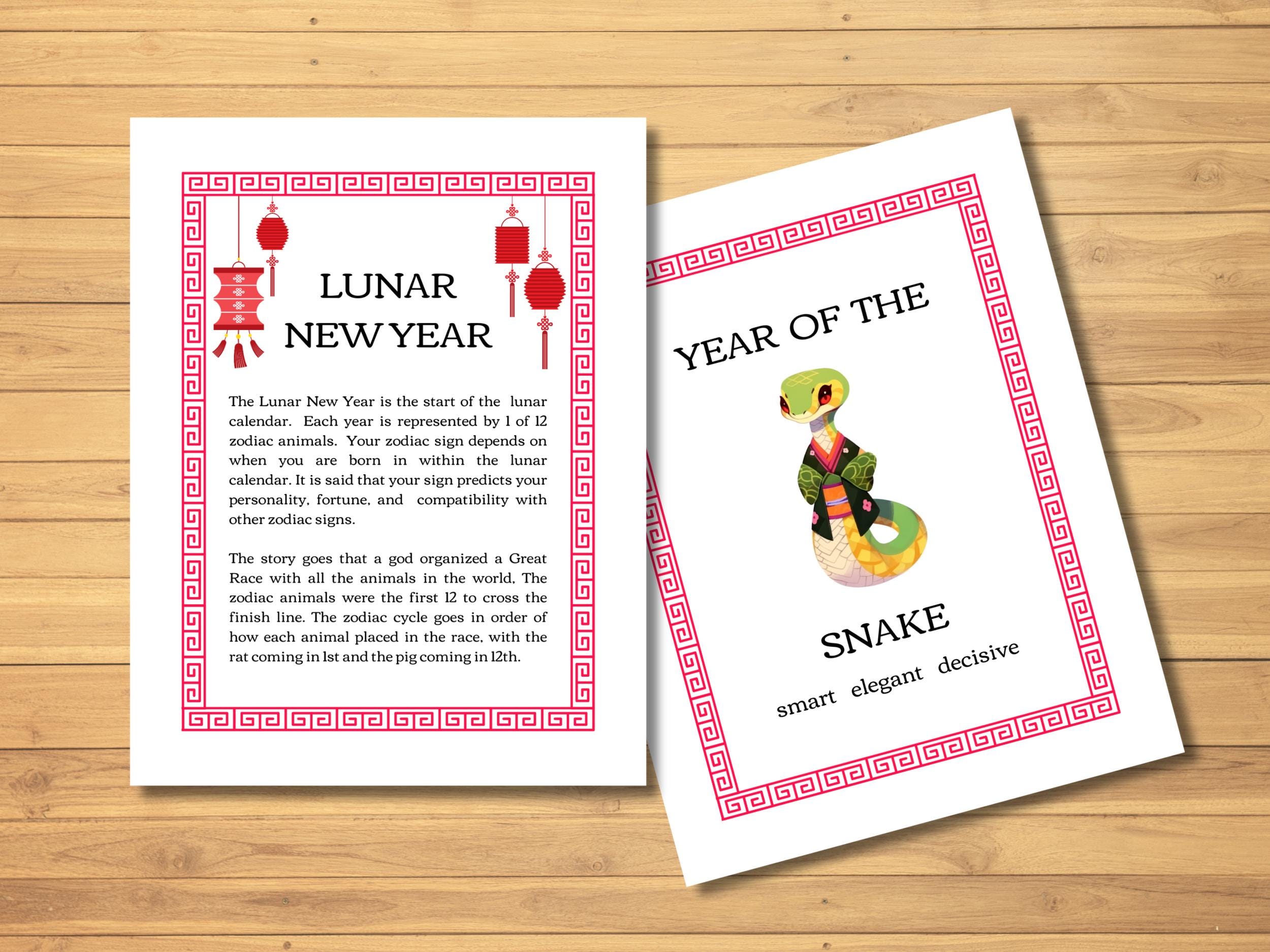 Lunar New Year Zodiac Signs | Year of the Snake 2025 | Download and ...