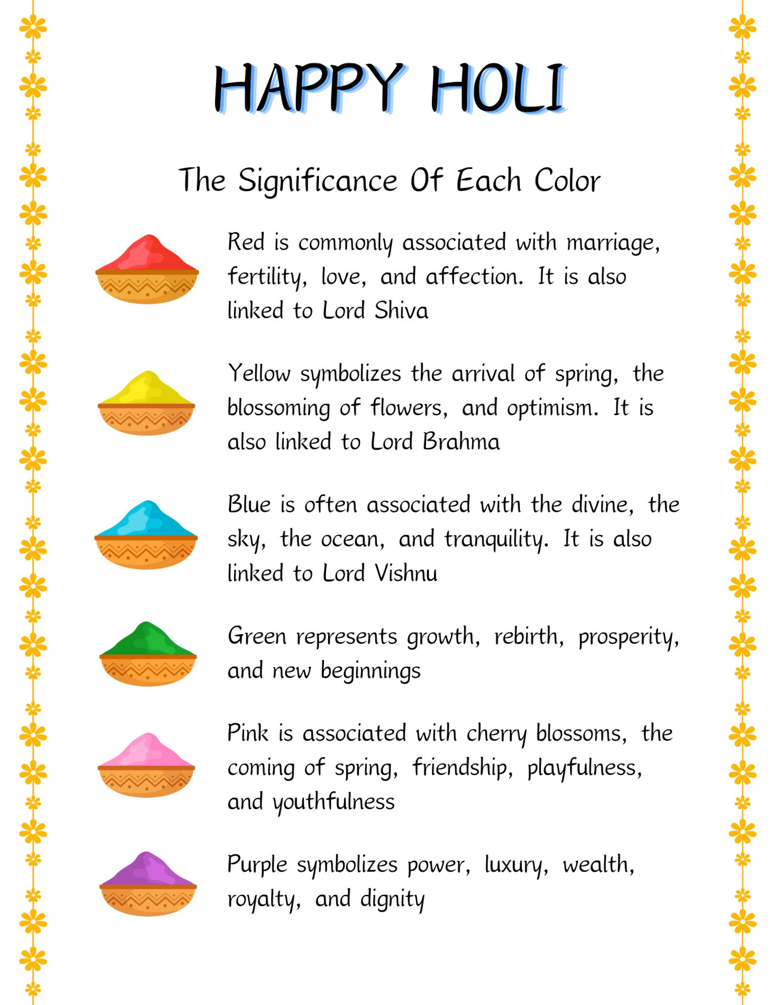 Holi Festival of Color Signs | Download and Print | Hindu Indian ...