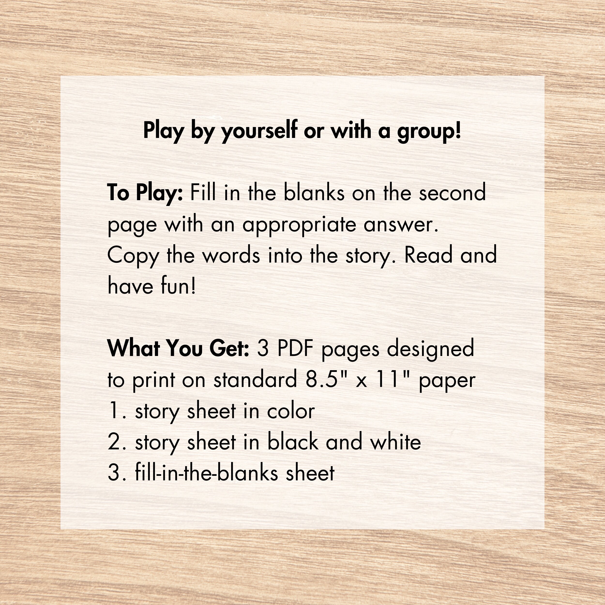 Fairy Tale Mad Libs Snow White Retold Download and Print Learning Word ...