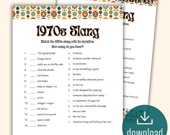 1950s Trivia Slang Game | Play With Kids and Adults | Digital Printable ...