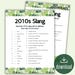 2010s Trivia Slang Game | Play With Kids and Adults | Digital Printable ...