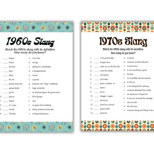 Slang by the Decades Game Pack Play With Kids and Adults Digital ...