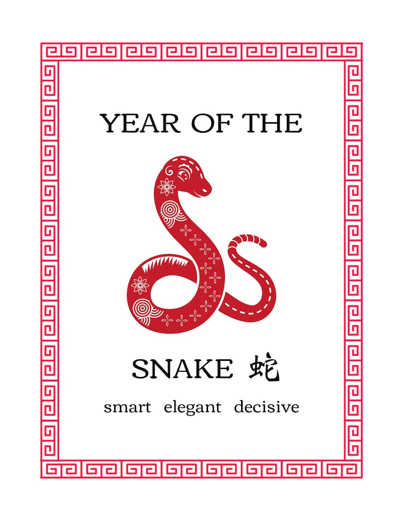 Lunar New Year Zodiac Signs | Year of the Snake 2025 | Download and ...