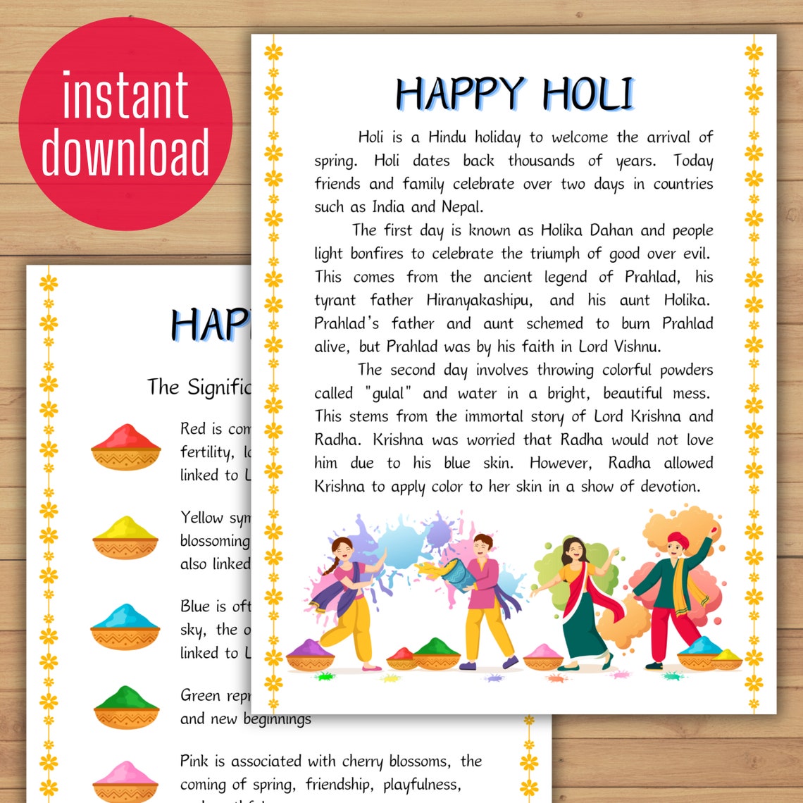 Holi Festival of Color Signs | Download and Print | Hindu Indian ...