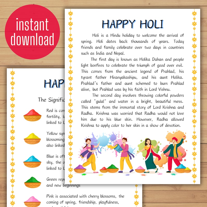 Holi Festival of Color Signs | Download and Print | Hindu Indian ...