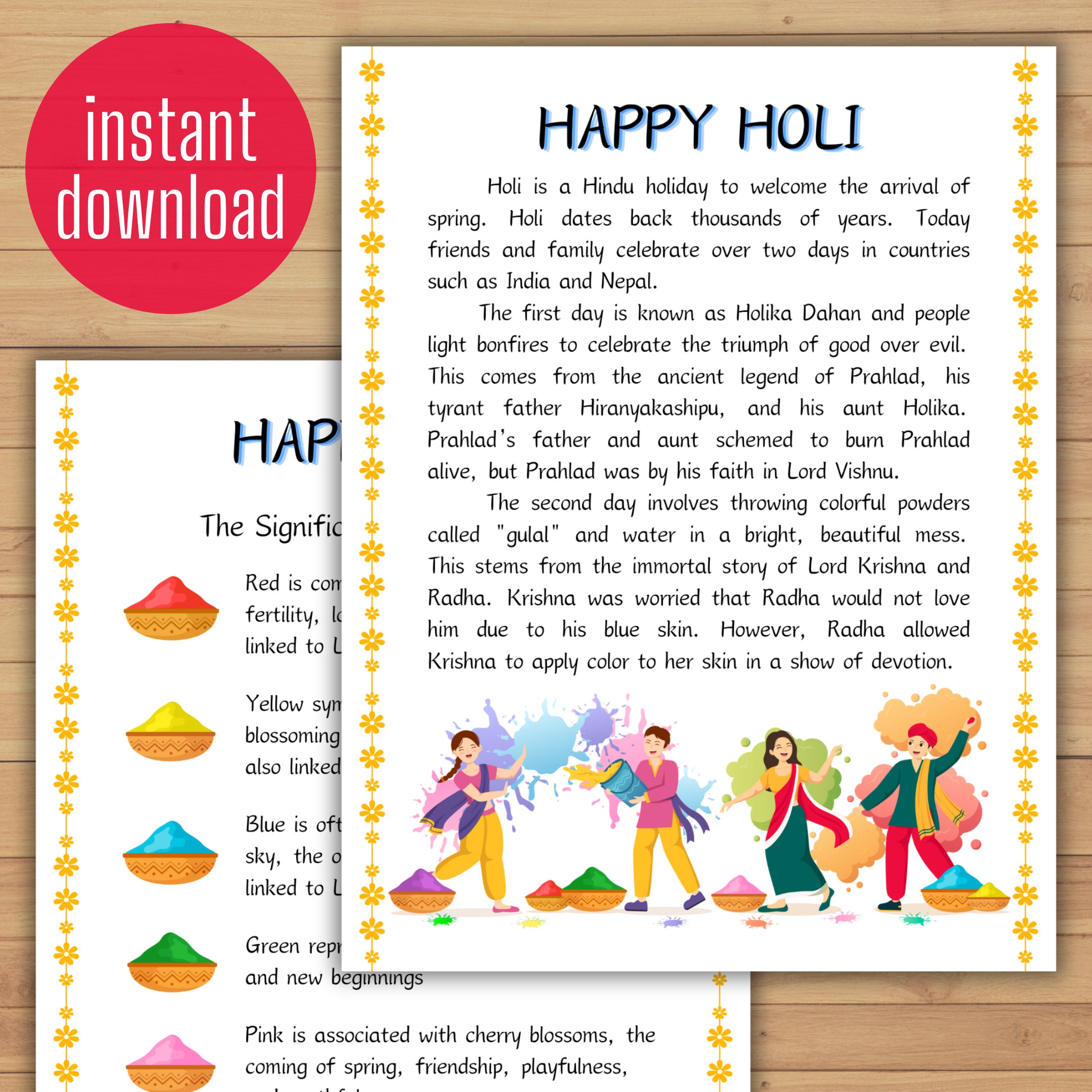 Holi Festival of Color Signs | Download and Print | Hindu Indian ...