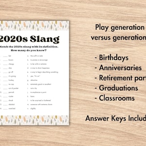 Slang by the Decades Game Pack| Play With Kids and Adults | Digital ...