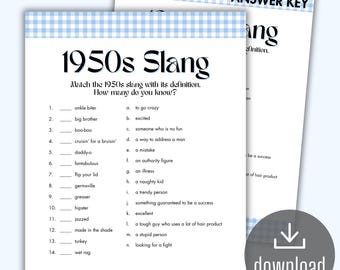1980s Trivia Slang Game | Play With Kids and Adults | Digital Printable ...