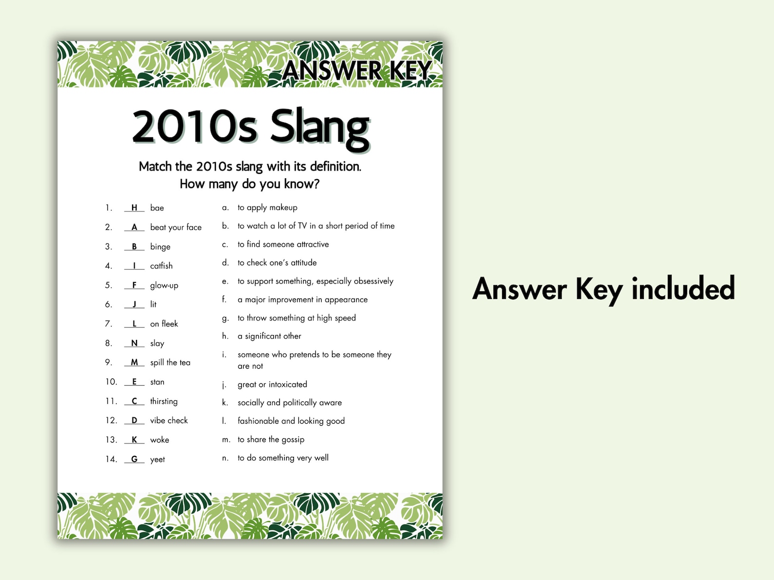 2010s Trivia Slang Game | Play With Kids and Adults | Digital Printable ...