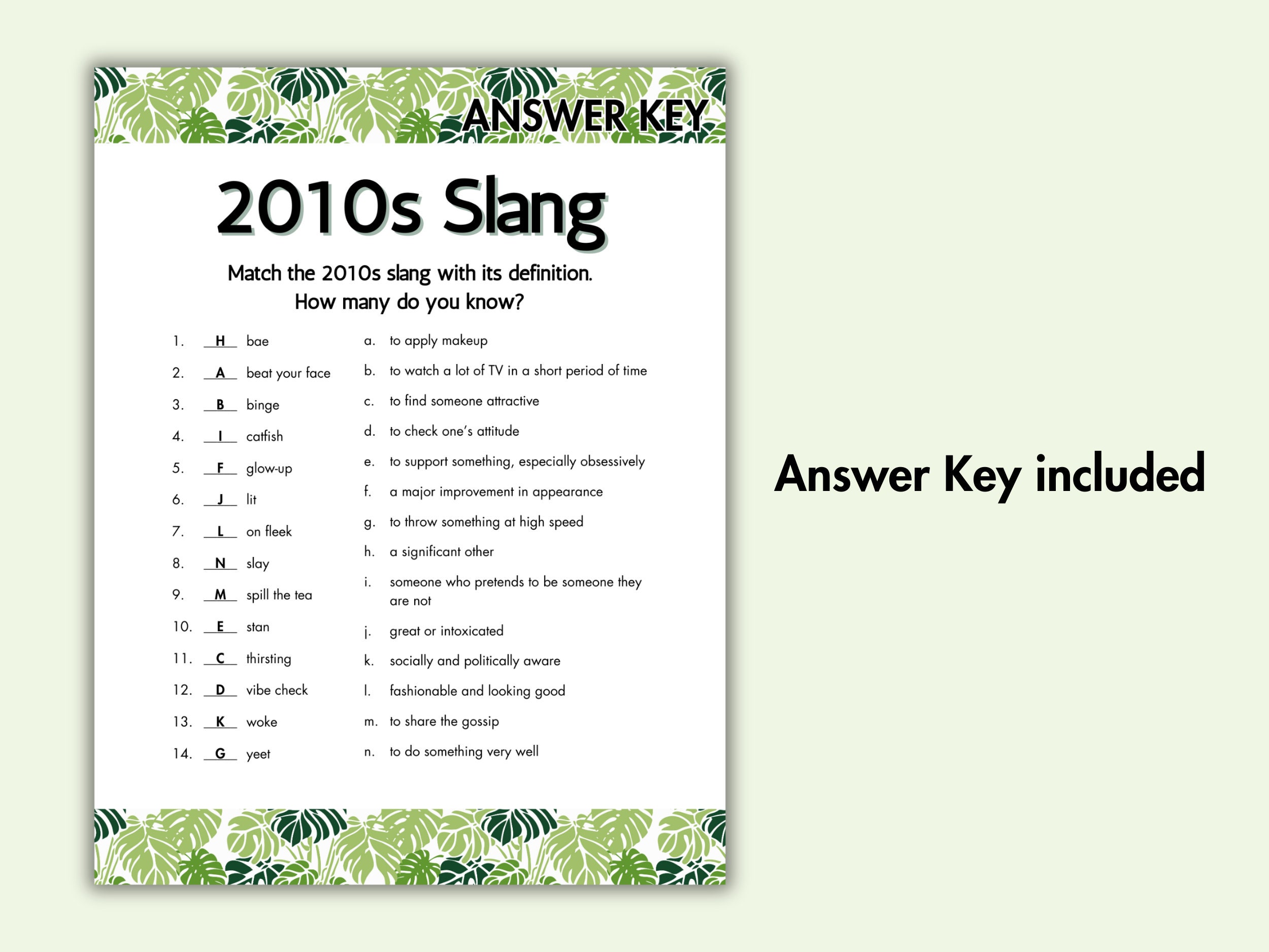 2010s Trivia Slang Game | Play With Kids and Adults | Digital Printable ...