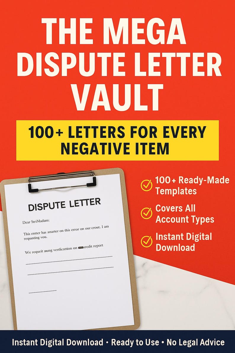 Credit Dispute Letter Templates: 100+ DIY Credit Repair Kit (PDF & Doc ...