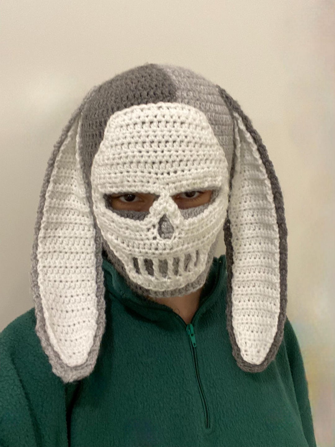 Balaclava Skull Bunny Ears Crochet - Etsy
