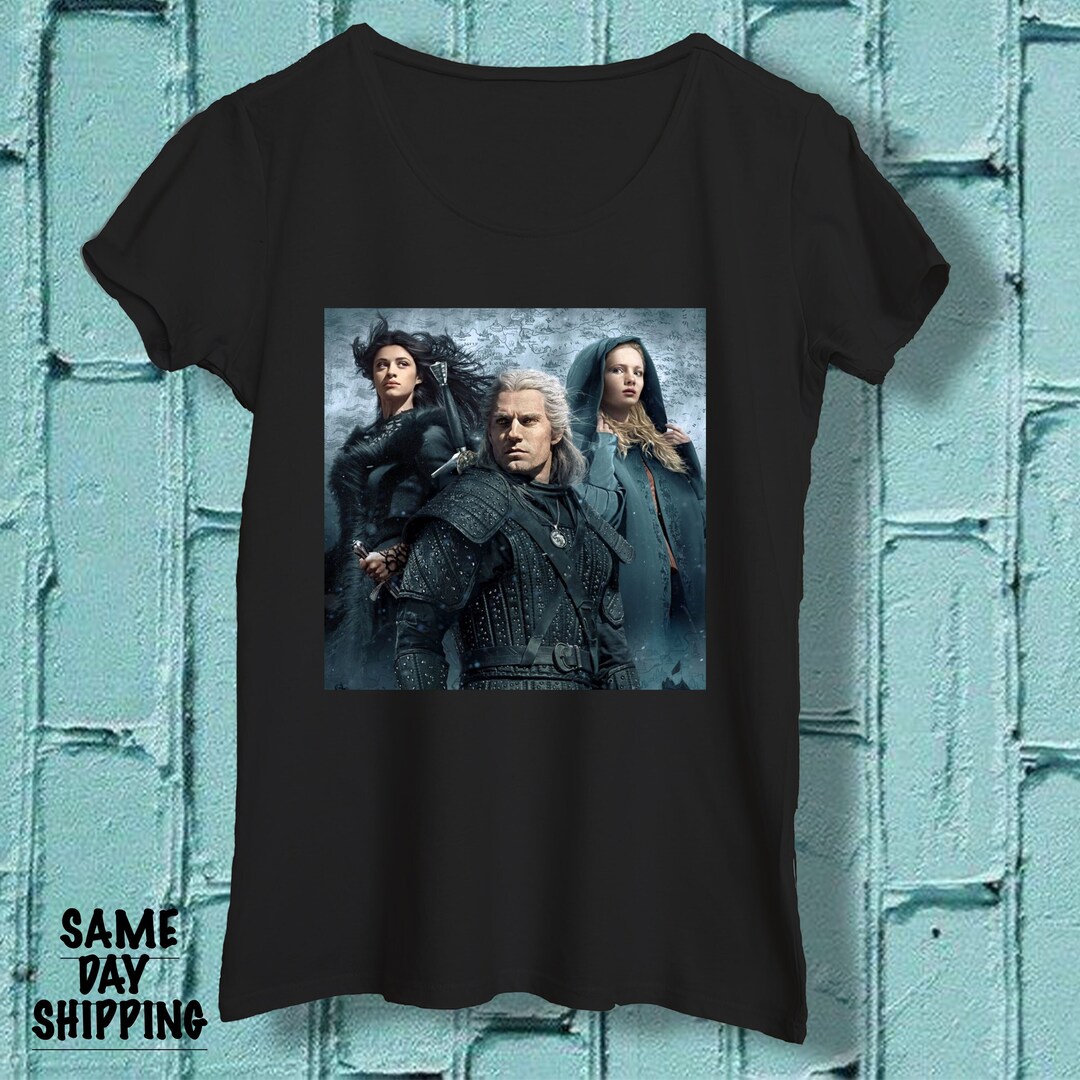 The Witcher T-shirt, Geralt of Rivia T-shirt, Witcher Medallion Vintage ...